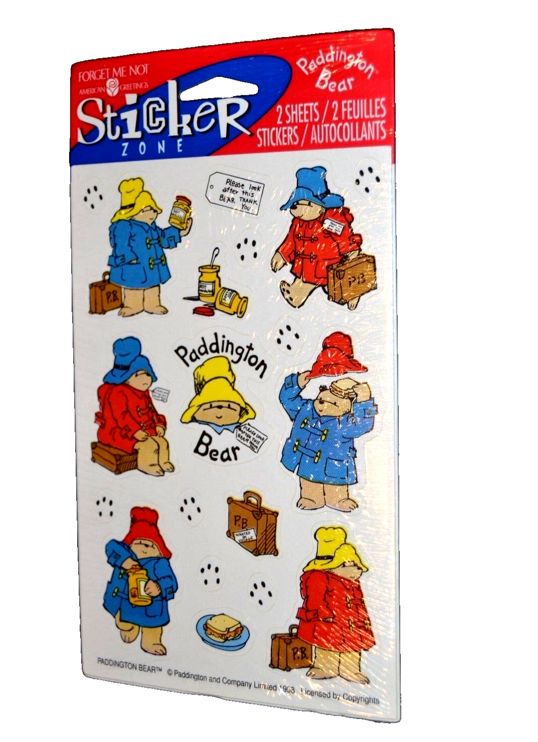 PADDINGTON BEAR Stickers TRAVELING SUITCASE American Greetings NIP ...