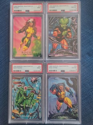 1992 Marvel Masterpieces PSA Lot - Rogue, Leader, Wolverine, Nightmare ...