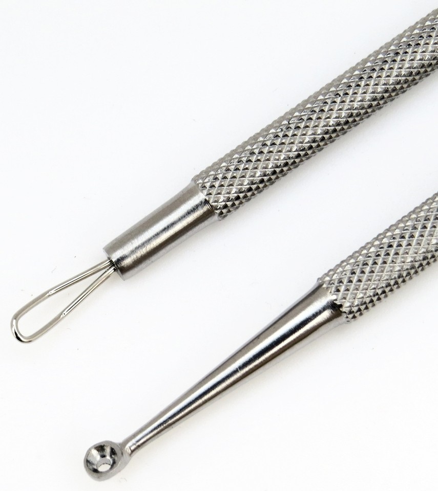 4 Pcs Comedone Blackhead Extractor Eye Tweezer Nail File Beauty Basic ...