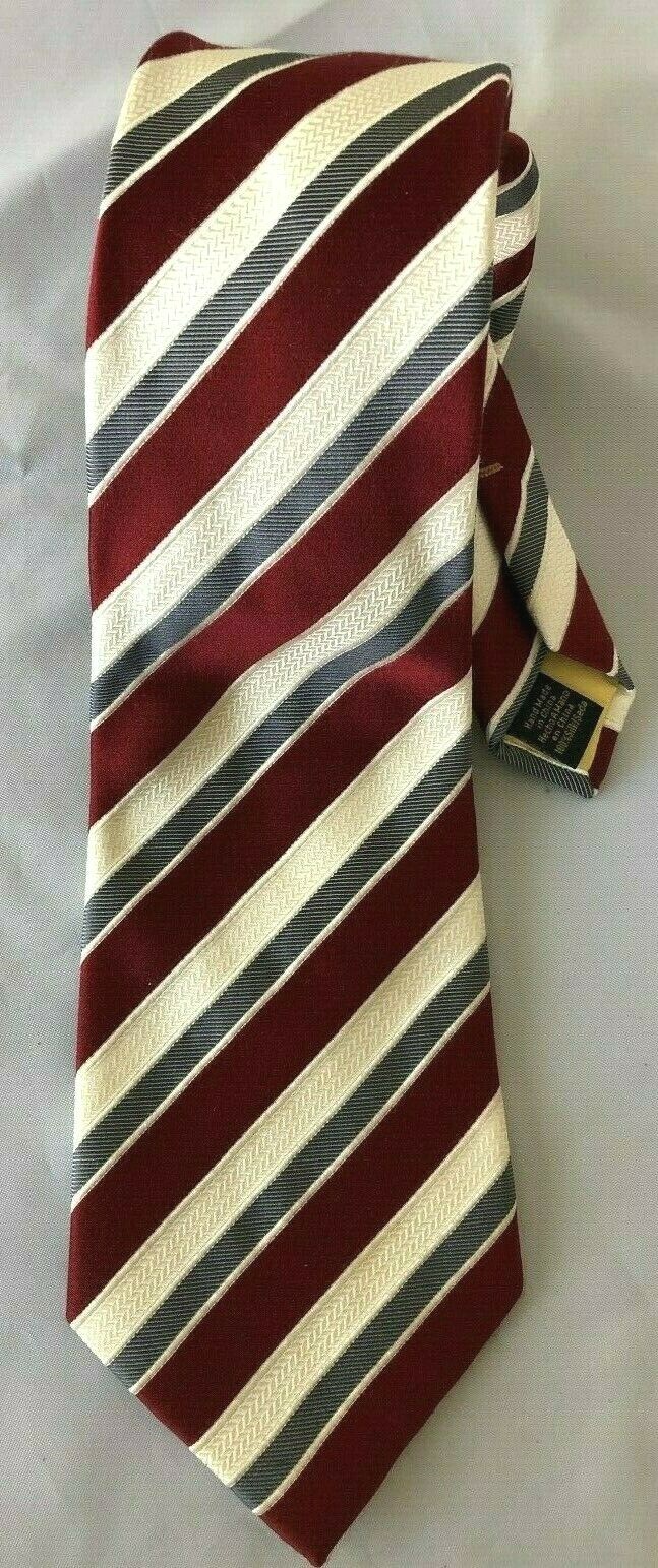 Donald Trump Signature Necktie3.75X59" Silk White Red Gray Stripe Tie ...