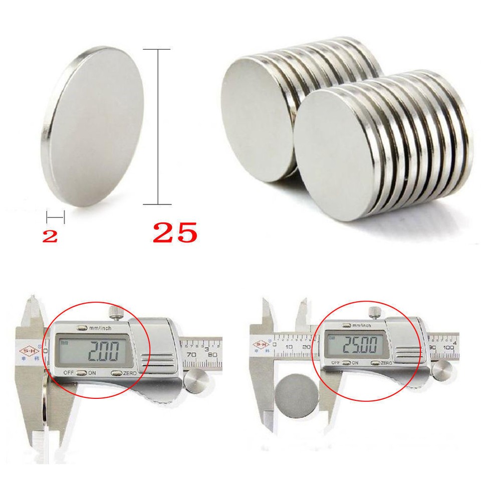Lot 25 50 100 Pcs Round Disc Magnets Rare Earth Neodymium Magnet N50 ...