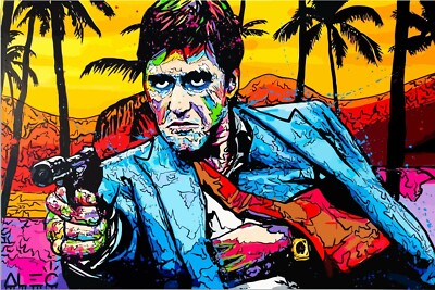 NEW Scarface Custom Graffiti Art Print Poster Canvas Alec Monopoly FREE ...