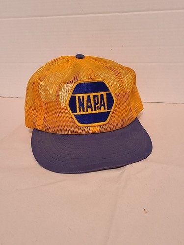 VINTAGE NAPA Auto Parts Hat Logo Patch Mesh Snap Back Trucker Cap USA ...