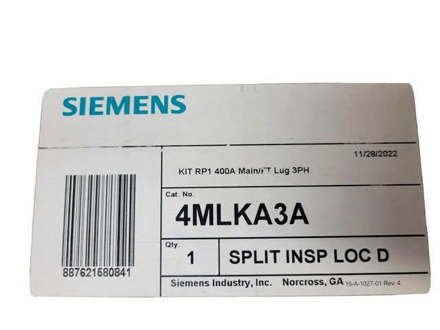 Siemens 4MLKA3A 250 Kcmil 2 AWG Field Installable Main Lug Kit for sale ...