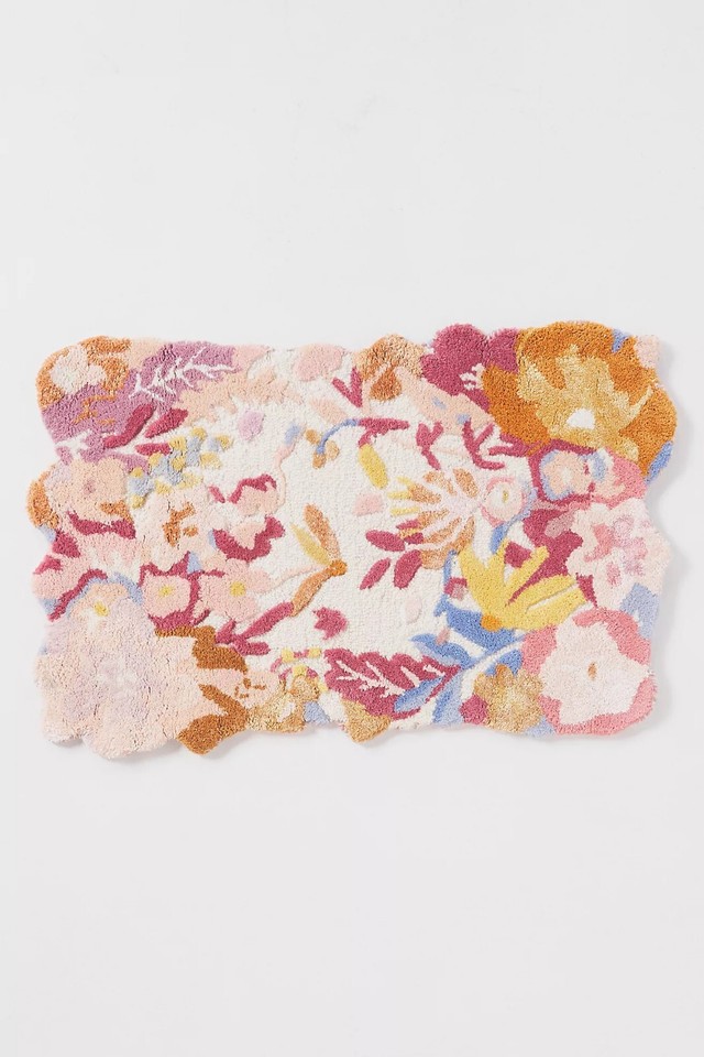 Jardin Floral Pink High & Low Pile Modern Hand-Tufted 100% Wool Area ...