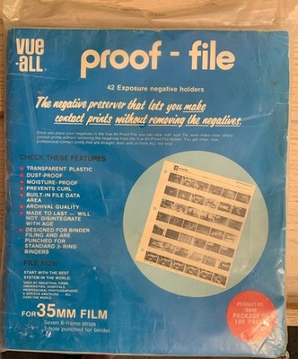 Vue-All - Proof File - 35mm Negative Storage Sheets - Vintage - Pack of ...