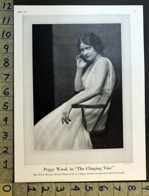 1923 PEGGY WOOD ACTRESS COMEDY SINGER CLINGING VINE PHOTO INSERT PRINT ...