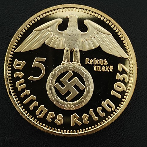 1937 A GERMANY 5 MARK ,Third Reich - RESTRIKE GOLD PLATED COIN | eBay