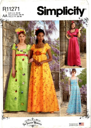 Simplicity R11271 Regency Era Style Misses Dress Sewing Pattern Uncut ...