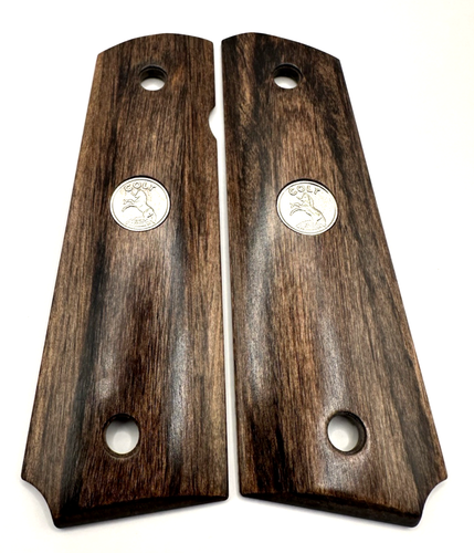 Stunning Altamont 1911 Gov Super Walnut Slimline Grips Colt Silver ...