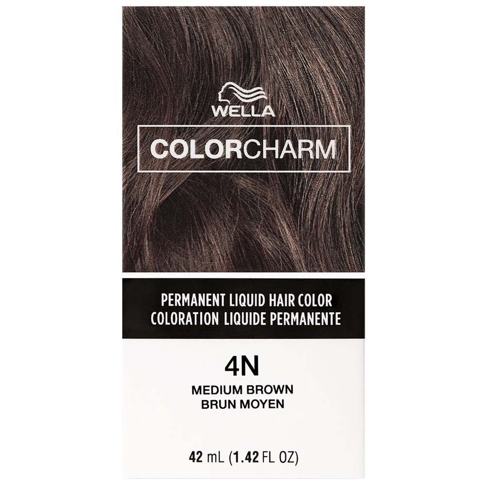 SALON HAIR WELLA COLOR CHARM PERMANENT DYE LIQUID 4N/411 MEDIUM BROWN ...
