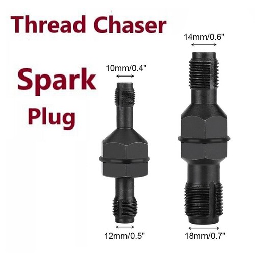 2PCS Spark Plug Hole Threader Chaser 14mm 18mm Re-threader Tap Repair ...