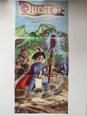 1998 Quest 64 / Quake N64 Nintendo 64 Nintendo Power Poster Official ...
