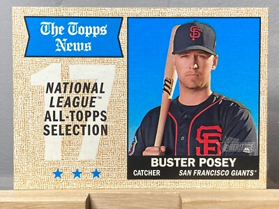 2017 Topps Heritage Baseball Card #375 Buster Posey Chicago Cubs 0555 ...