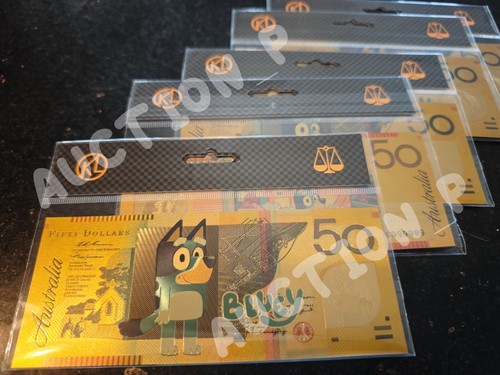 Bluey Collectable 50 Dollar Bucks Banknote 24k Gold Foil (Free Post ...