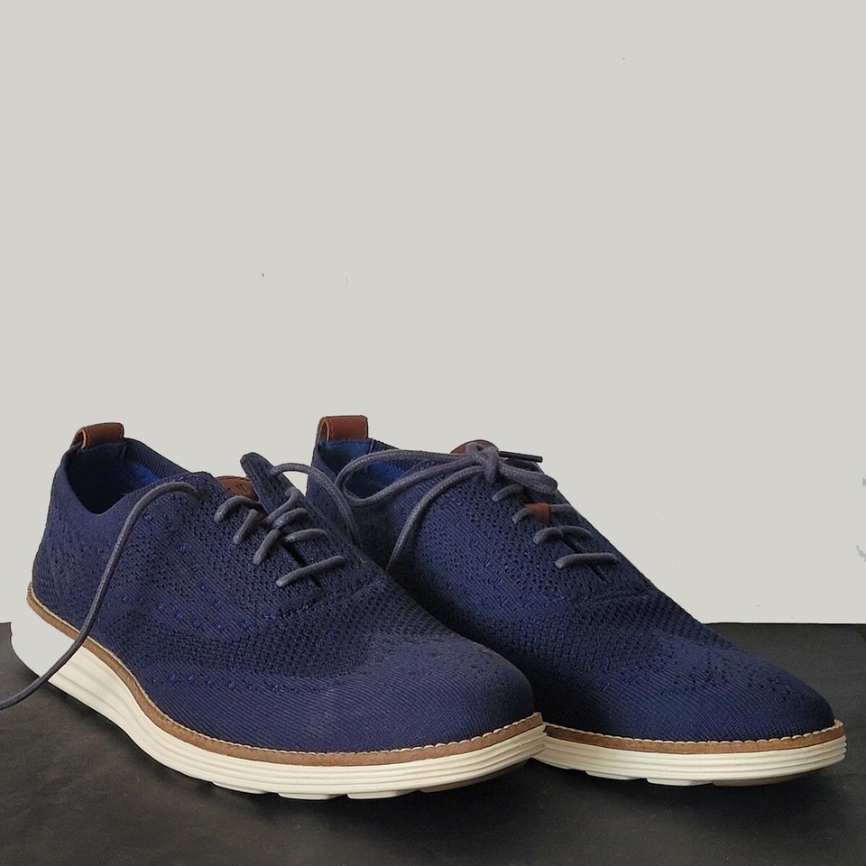 Cole Haan Shoes Model C27960 size 8.5 blue Wing Toe oxford sneakers ...