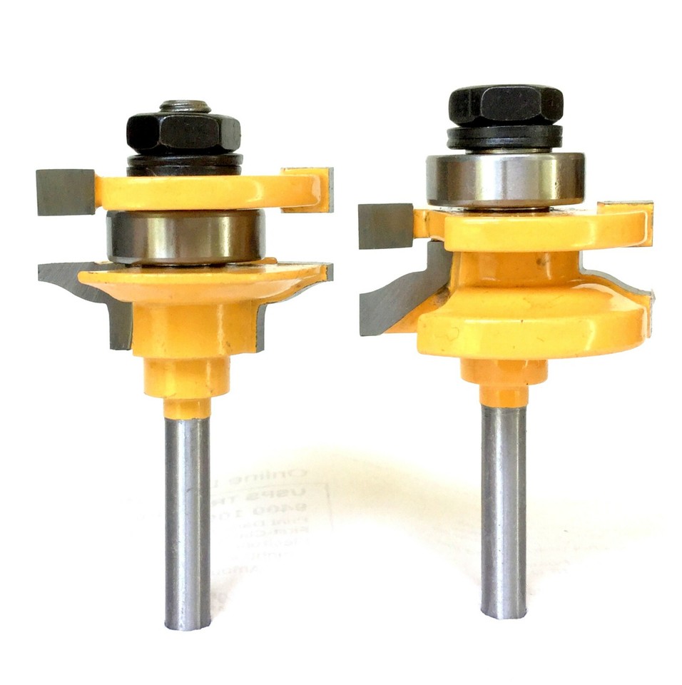 3pc 1/4" SH Ogee Raised Panel and Ogee Rail & Stile Router Bit Set sct ...