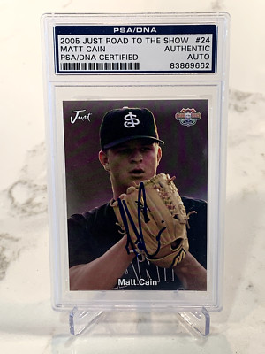 2005 Just Road to the Show Matt Cain Autograph Rookie RC PSA Authentic ...