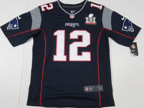 Tom Brady #12 New England Patriots 2017 Super Bowl LI 51 Jersey Navy ...