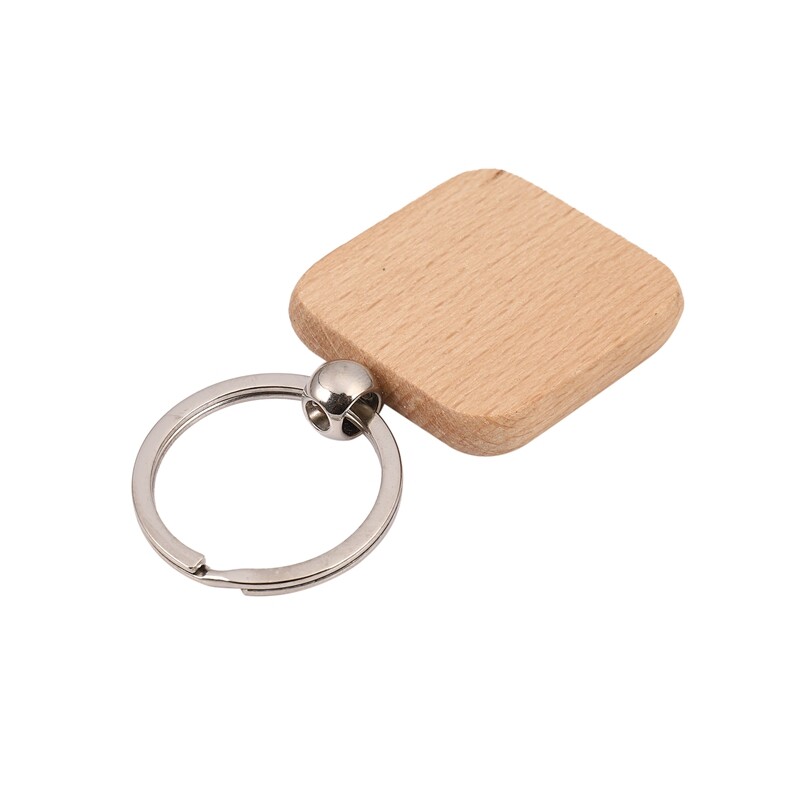60Pcs Blank Square Wooden Keychain DIY Key Tag Gift I3B7 | eBay