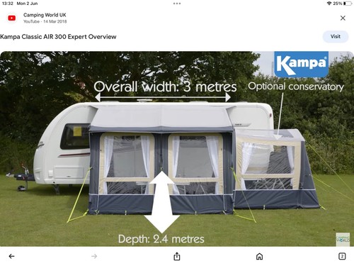 Kampa Classic Air 300 Expert Awning + Conservatory + Pump | eBay UK