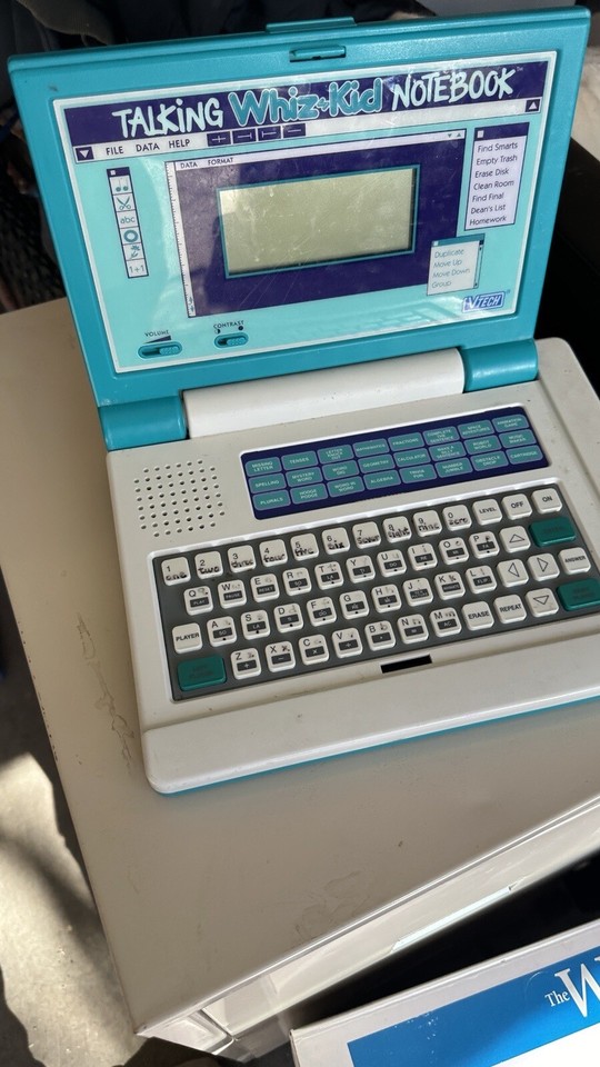 Vtech Talking Whiz Kid Notebook Educational Laptop Vintage 90s IT WORKS ...