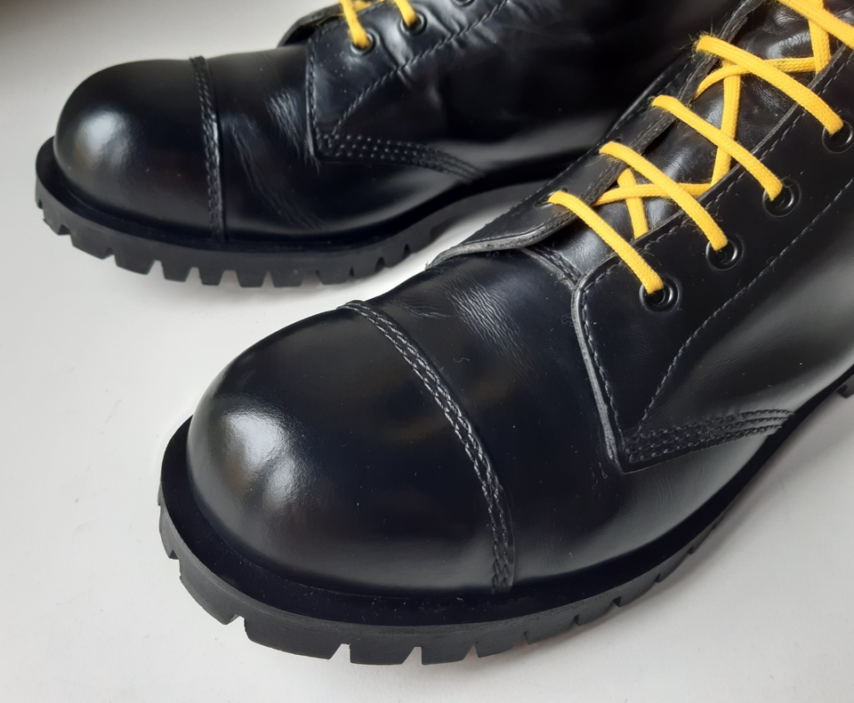 UK9 Getta Grip 14 hole Black leather Steel toe Ranger boots Skinhead | eBay