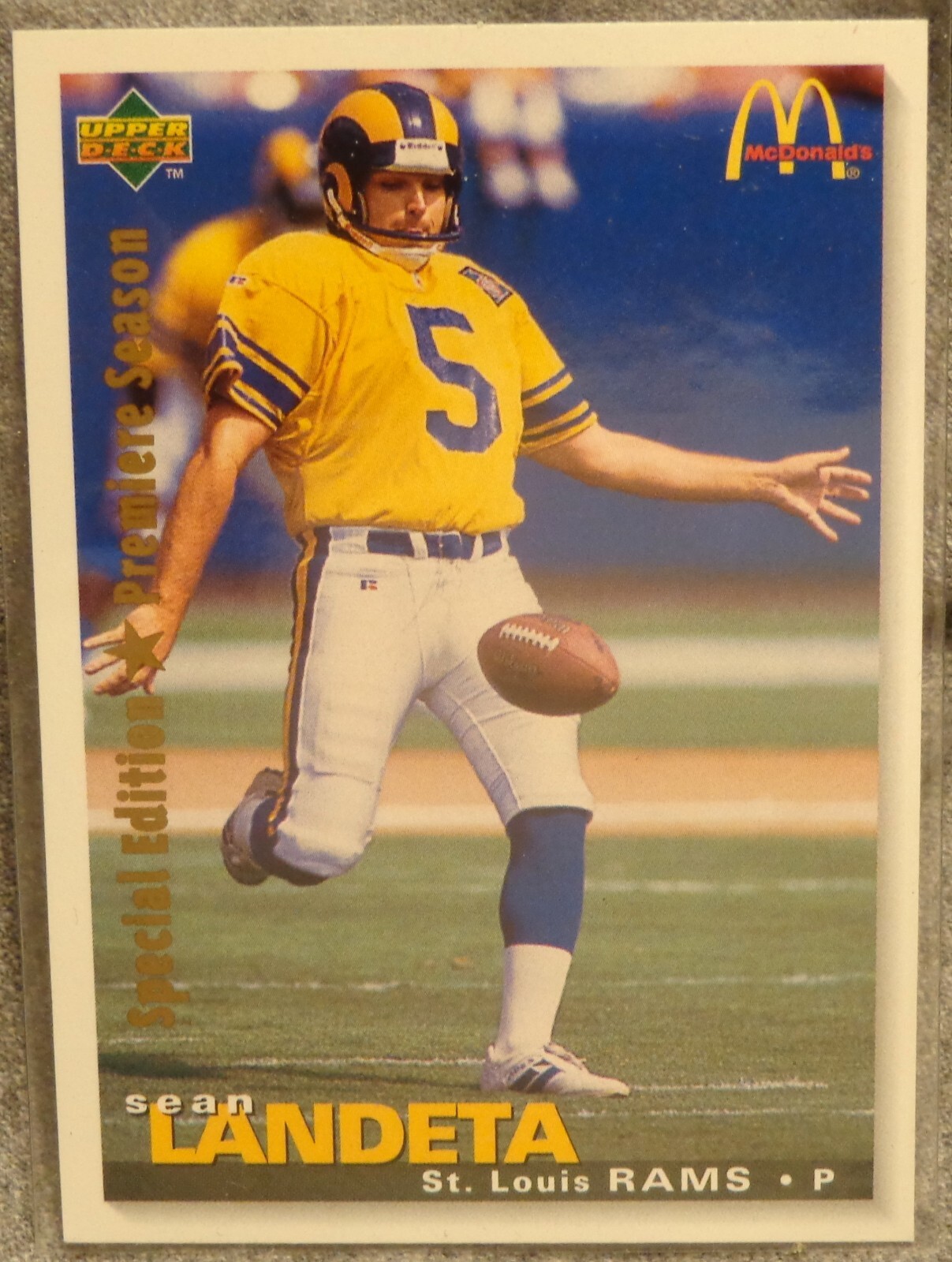 1995 Upper Deck McDonald's St. Louis Rams Sean Landetta - Towson State ...