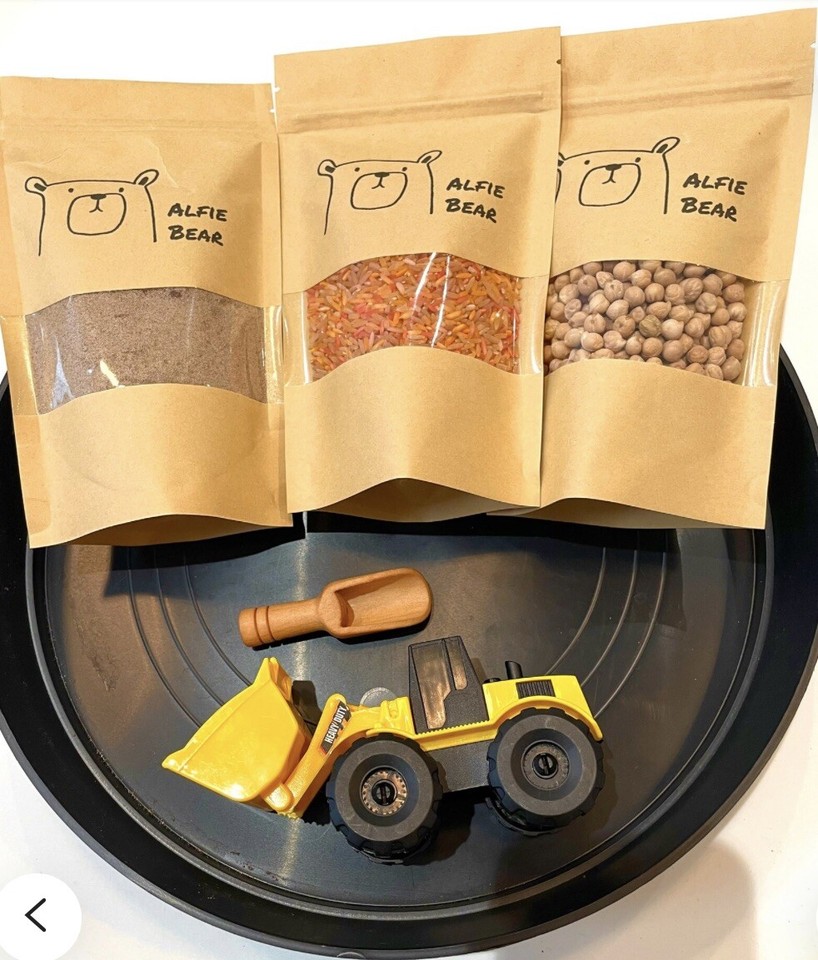Construction Building Digger Sensory Play Coloured rice Kit Messy Play ...