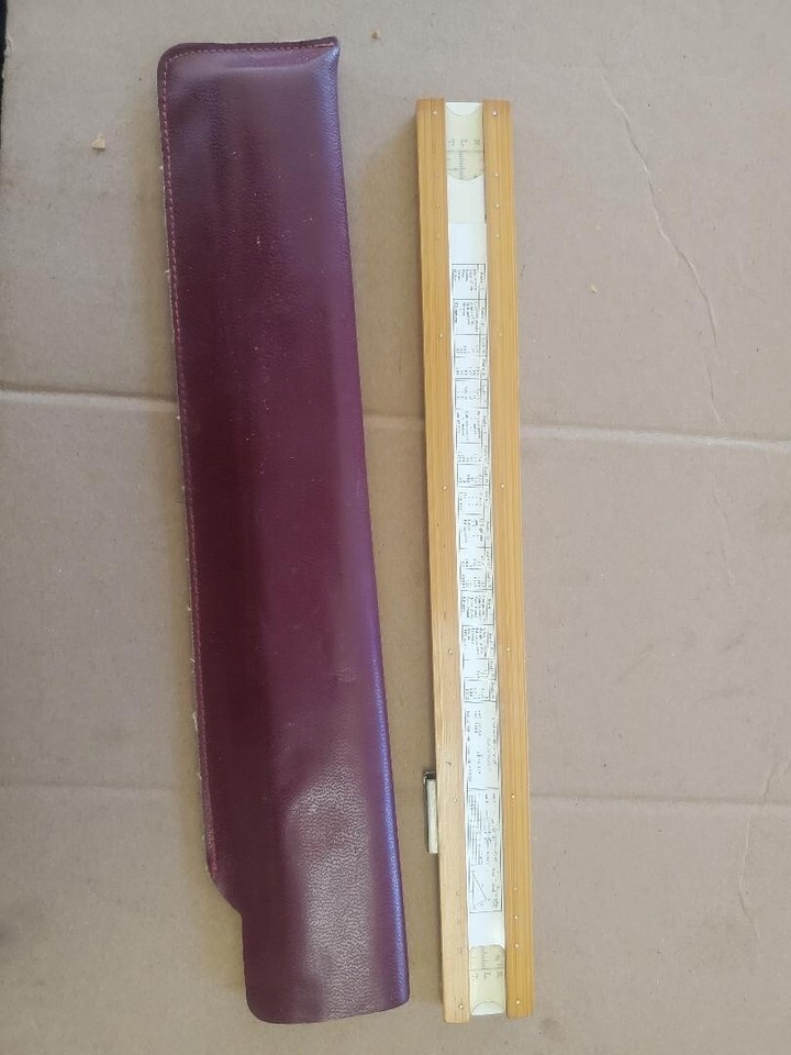 Vintage Frederick Post Co. 1447 Bamboo Slide Rule Ruler with Case Japan ...