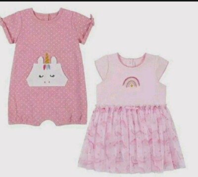 SALE -Kids Headquarters Two (2) Piece Romper Set Unicorn Girl's | eBay