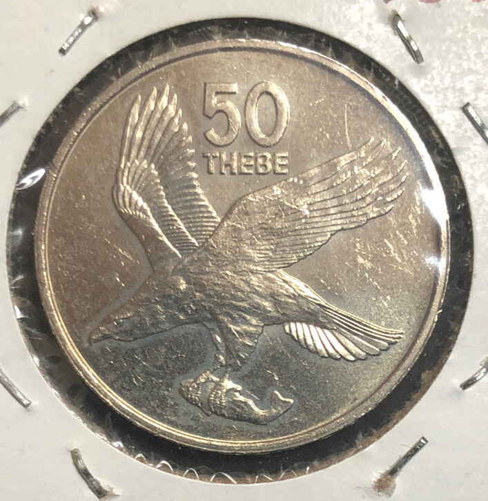 1977 Botswana 50 Thebe BRILLIANT UNCIRCULATED Coin-KM#7-Mintage=250,000 ...