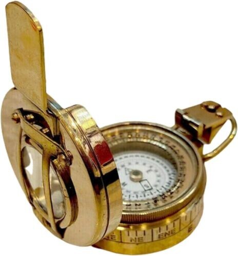 Antique Nautical pocket Compass Brass Military Compass For Camping ...