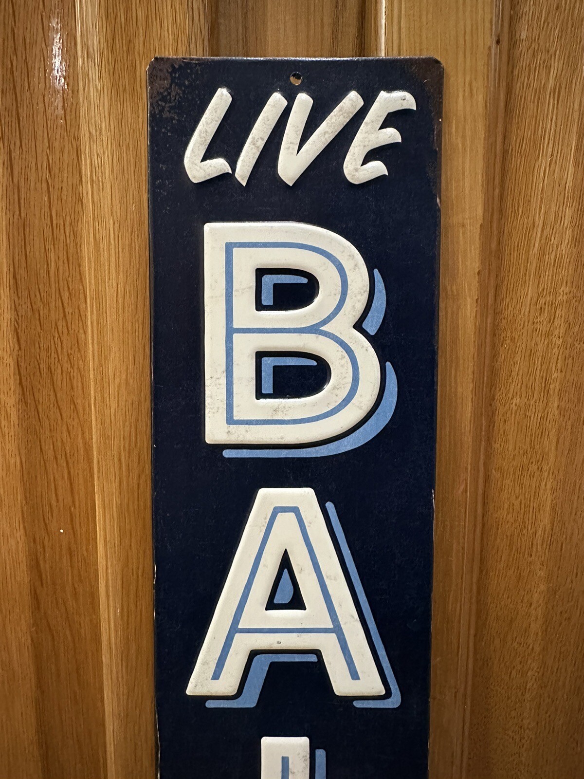 Live Bait Sign Lure Hook Rod Reel Tackle Boat Motor Vintage Style Wall ...