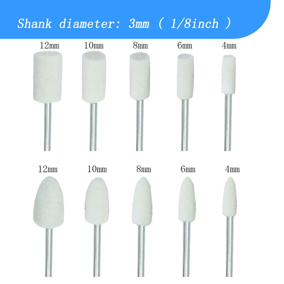 Luo Ke 20 Pieces Compressed Wool Polishing Wheels Wool Felt Grinding ...