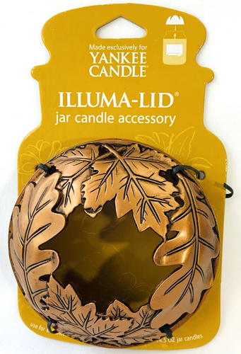 Yankee Candle Illuma-lid Metal Fall Leaves Copper Draft Protector Jar ...