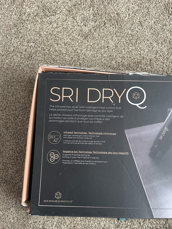 SRI DRY Q 3.0, Hair Dryer, Black & Rose Gold, *Missing Big Attachment ...