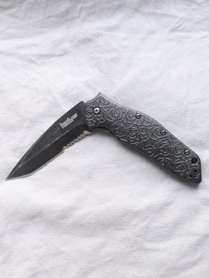Kershaw 1835TBLKST Kuro Tanto Serrated Assisted Opening LinerLock ...