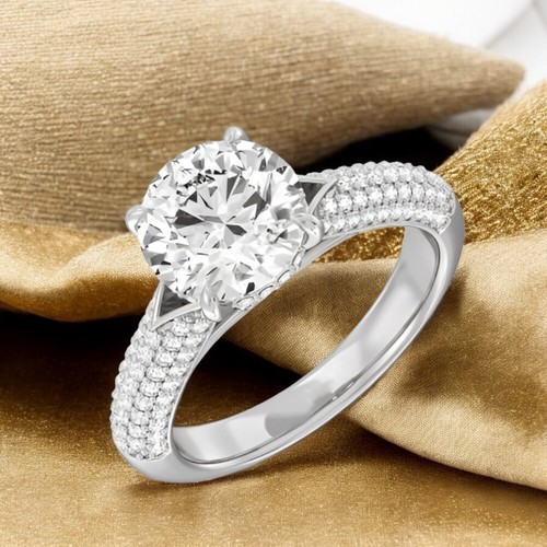 Bague diamant or blanc 18 carats 3 carats certifiée IGI créée en ...