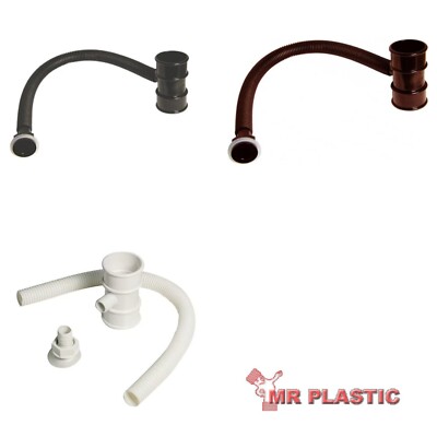 Floplast MiniFlow 50mm Round Rainwater Diverter in Black, Brown & White ...