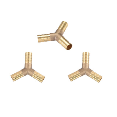 3 Pcs Barb Tee, 3/8" x 3/8" x 3/8" Hose Barbed Y Fitting, Brass 3 Way ...