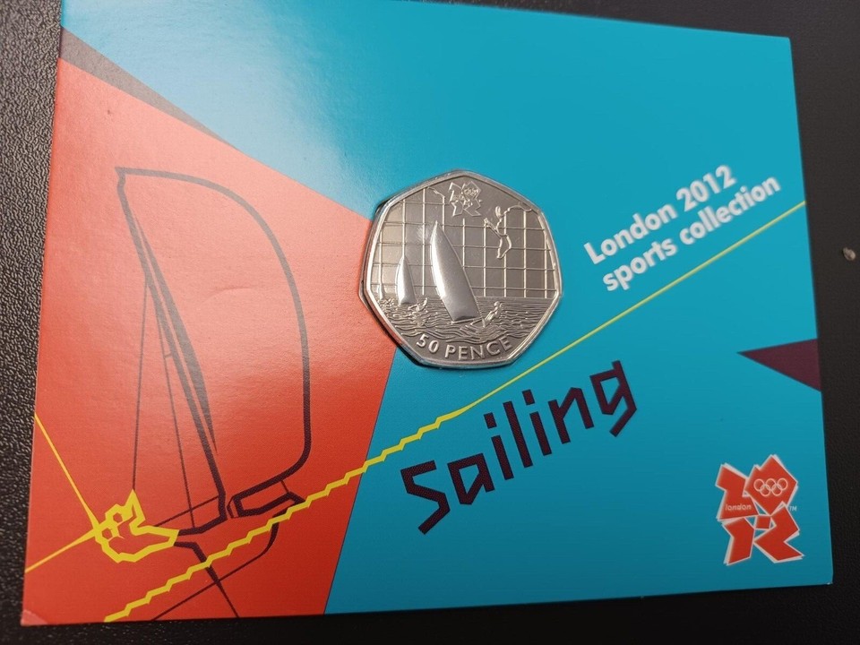 2011, 2012 London Olympics 50p Coins. BUNC Carded. Football, Offside ...