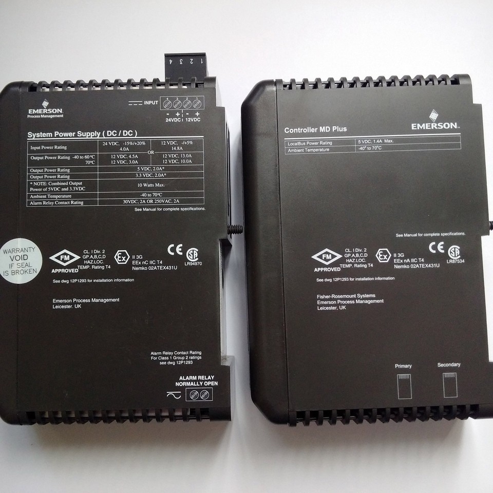 Emerson DeltaV M-series MD Plus Controller + System Power Supply ...