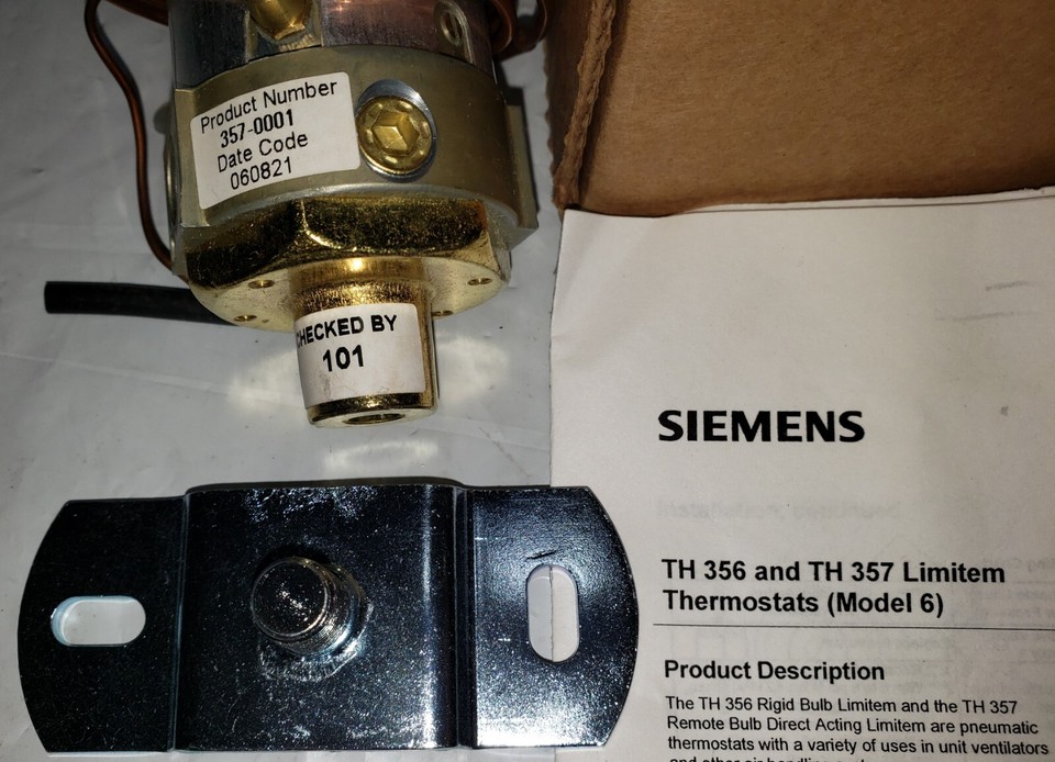 Siemens 357-0001 TH 356/357 Limitem Remote Bulb Thermostat 35-145 Deg 8 ...