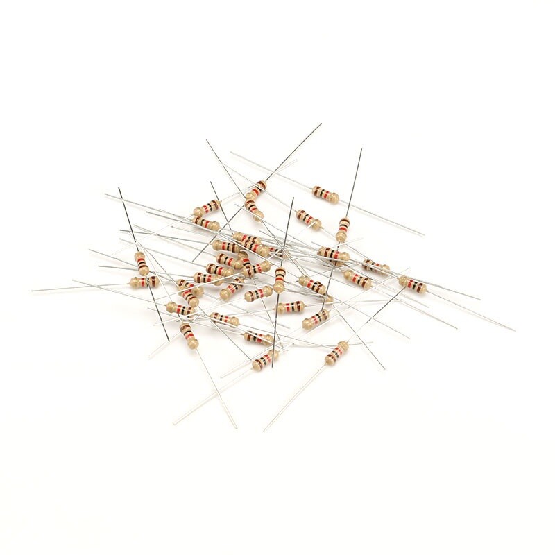 100pcs 1/4W Carbon Film Resistor 18K 20K 22K 24K 27K 30K 33K 36 39 43 ...