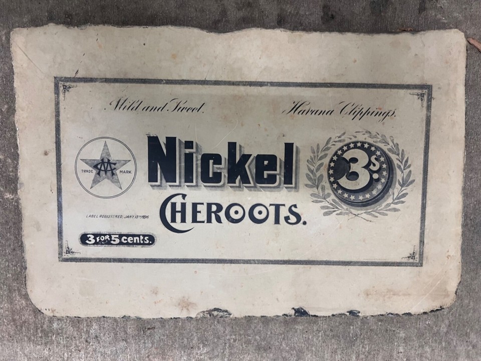 RARE 5cent nickel cheroots cigars Litho Printing Stone | eBay