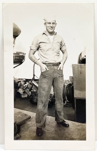 1940s Vtg Snapshot Handsome Man Cocky Navy Sailor Cute Guy Gay Int ...