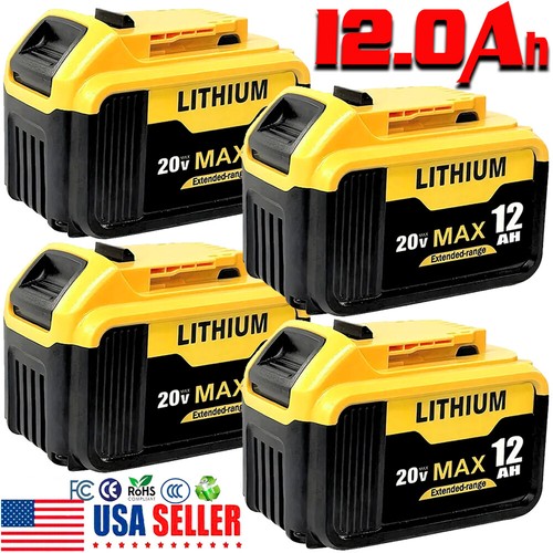 4X For DeWalt 20V 20 Volt Max 12.0AH Lithium Ion Battery DCB205-2 ...
