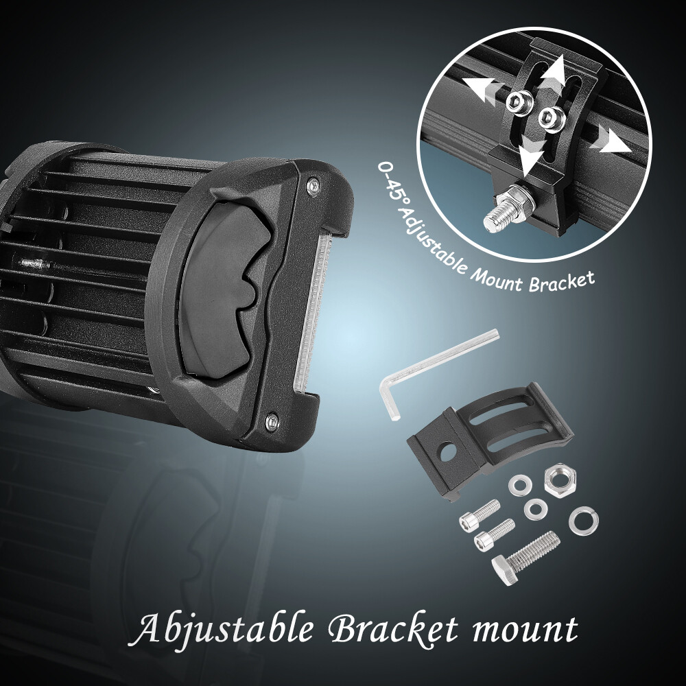 4x LED Work Light Bar Mounting Bracket Bottom Clamp Rotating Slide ...