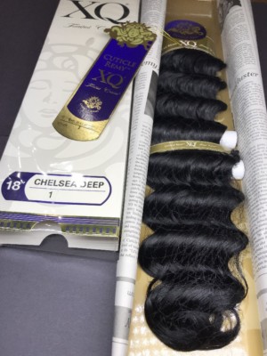XQ CUTICLE REMY YAKY 100% HUMAN HAIR WEAVE_CHELSEA_DEEP_WAVE_18"_#1 | eBay